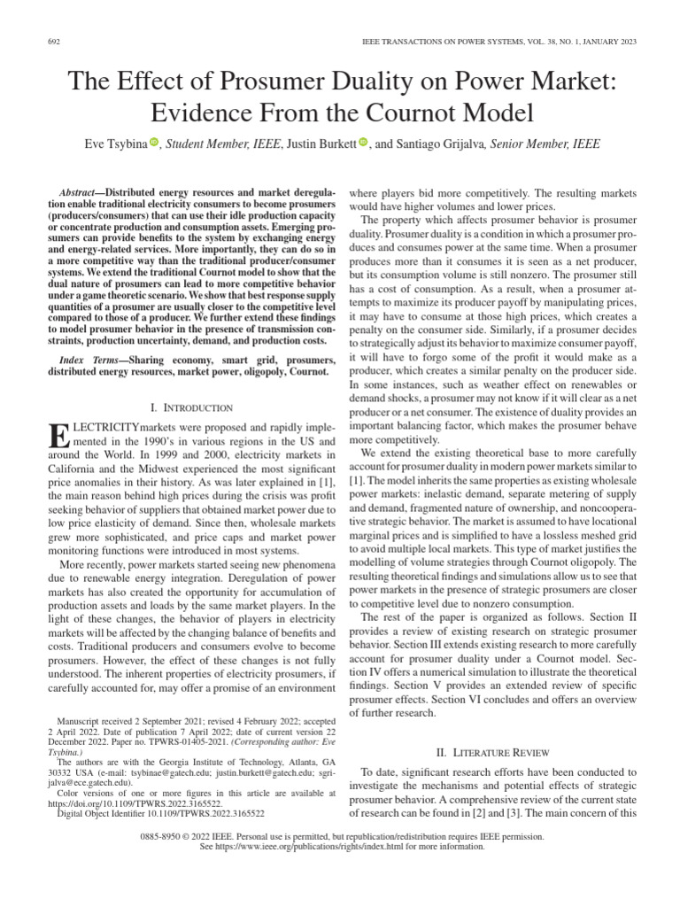 The Effect of Prosumer Duality | PDF | Economic Equilibrium | Demand