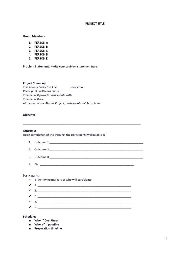 USET Summer23 Cohort6 AlumniProjectProposal Template | PDF | Cognition