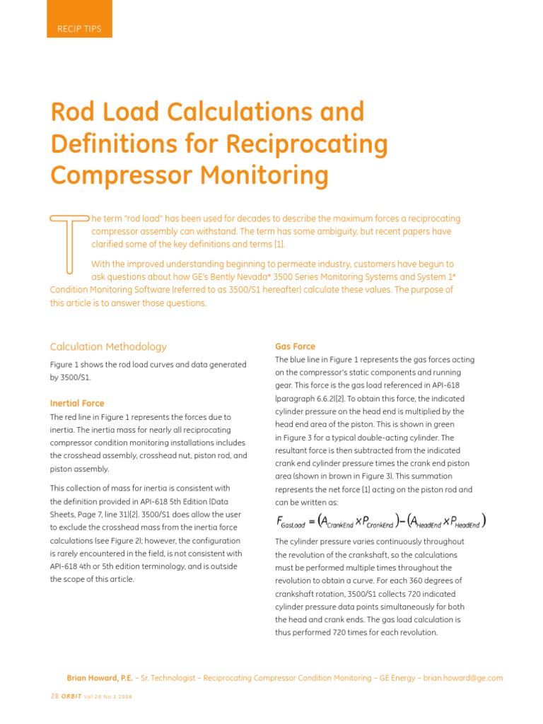 Rod Load Calculations and Def Int Ions For Reciprocating Compressor ...