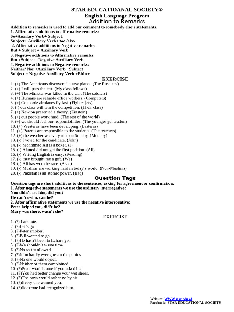 2-Addition To Remarks (Javed) | PDF | Question | Syntax