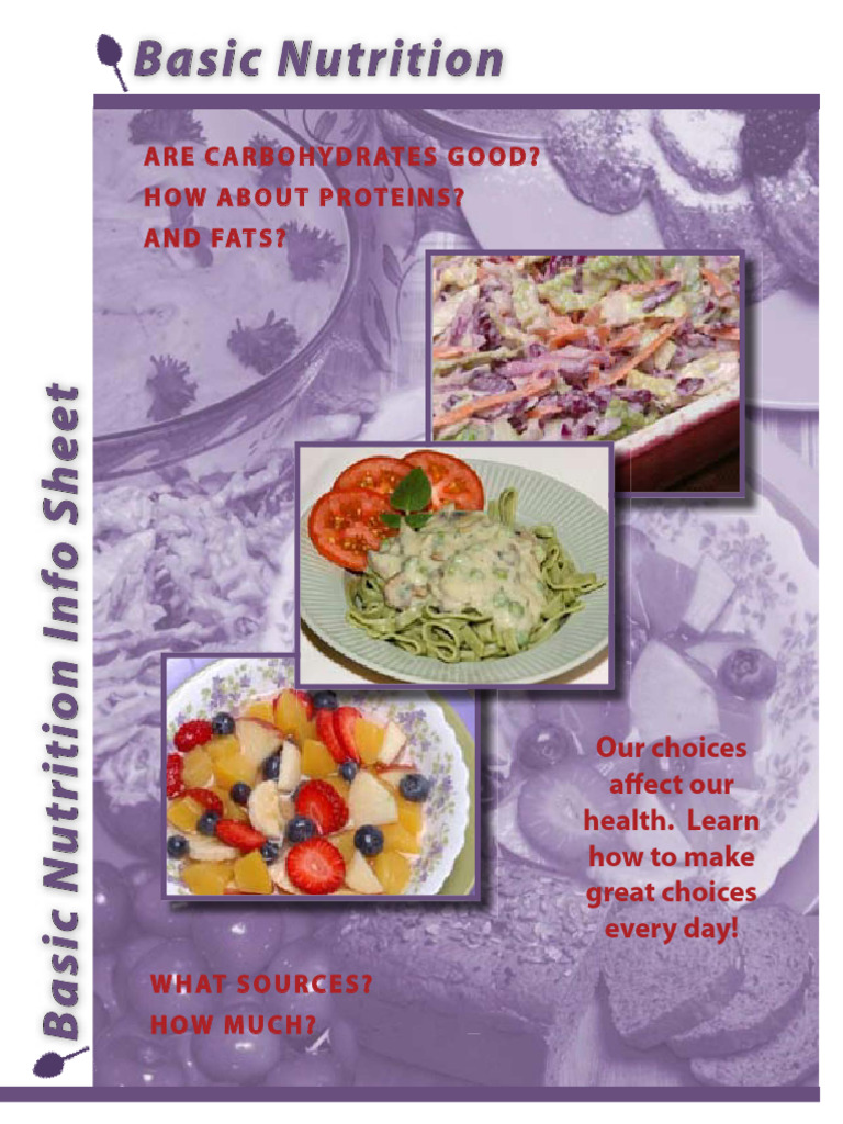 Informational-Sheet-2-Basic-Nutrition | PDF | Fat | Foods