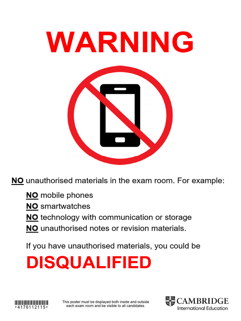 Candidates Warning Poster | PDF