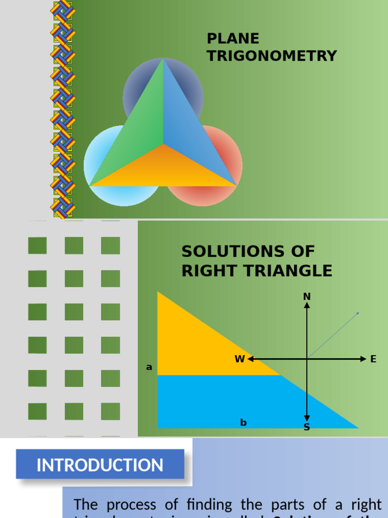SOLUTIONS OF RIGHT TRIANGLE - Part 1 | PDF | Trigonometry | Euclidean ...