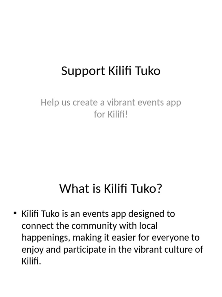 Kilifi Tuko Fundraising Presentation | PDF