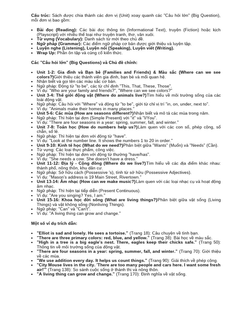 Cấu trúc sách OD1 | PDF