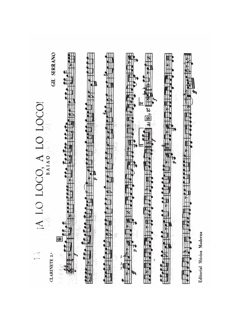 A LO LOCO, A LO LOCO - Clarinete 3 | PDF
