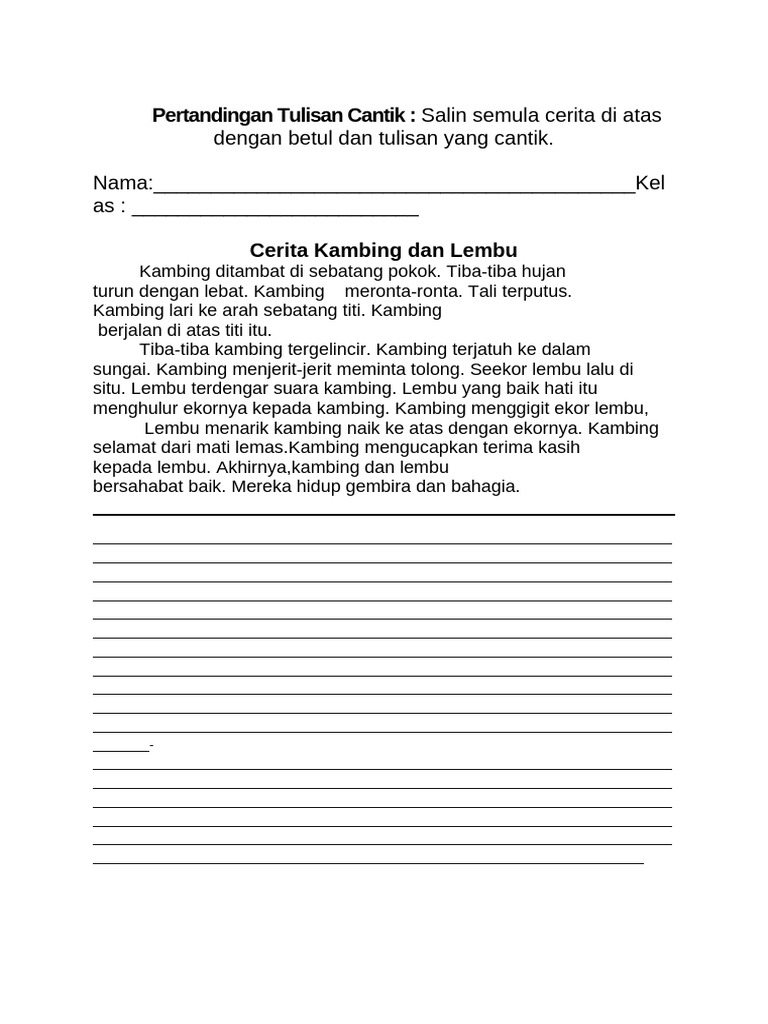 Pertandingan Tulisan Cantik | PDF