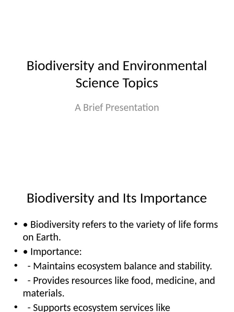 Biodiversity & Environmental Impact | PDF