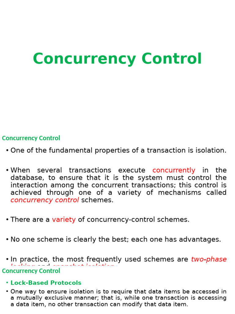 6 ConcurrencyControl | PDF | Database Transaction | Data