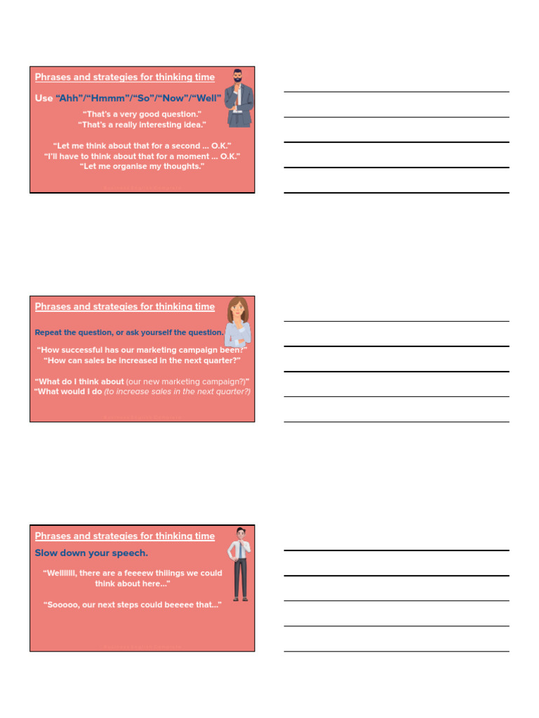 Phrases and Strategies For Thinking Time | PDF