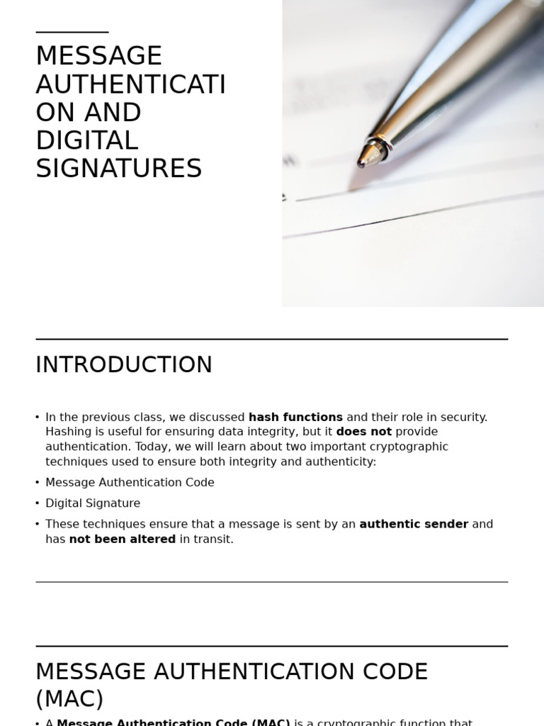 Message Authentication and Digital Signatures | PDF | Public Key Cryptography | Applied Mathematics