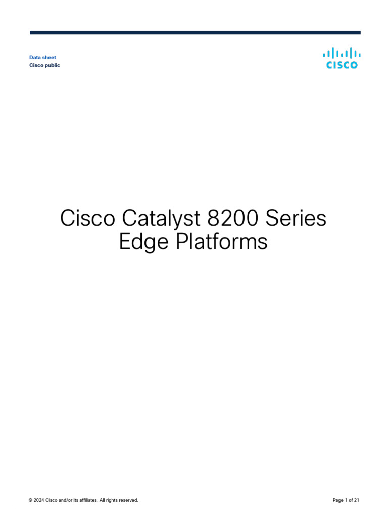 Cisco Catalyst 8200 Series Edge Platforms | PDF | Network Switch ...
