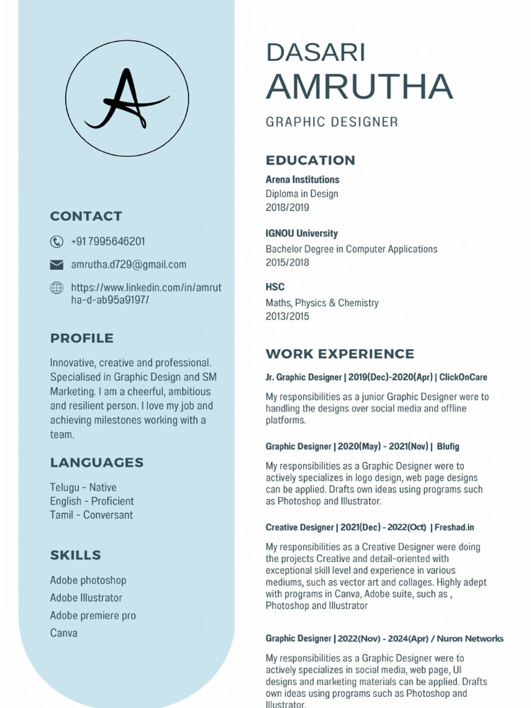 Amrutha's Resume | PDF