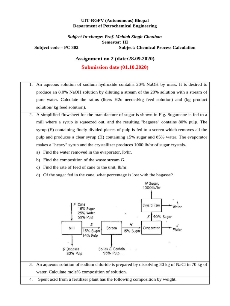 Assignment 2 - 28agust20 | PDF | Sodium Hydroxide | Water