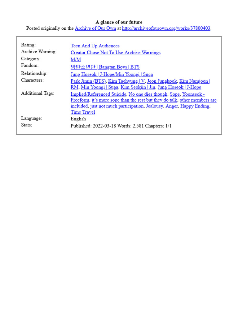 A Glance of Our Future | PDF