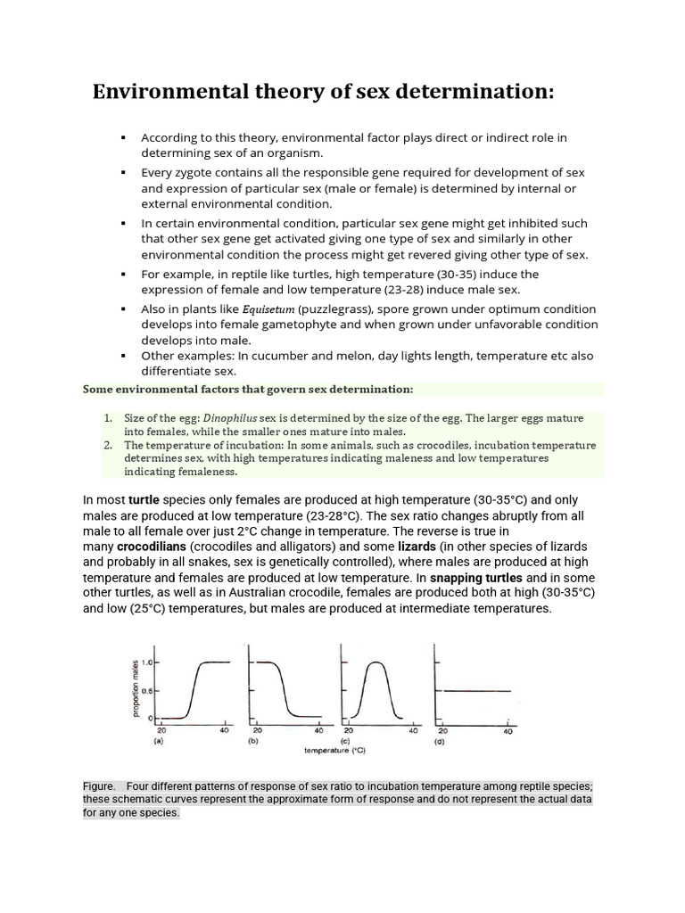 Environmental 0 Genic Balance Theory Of Sex Determination Pdf Sex