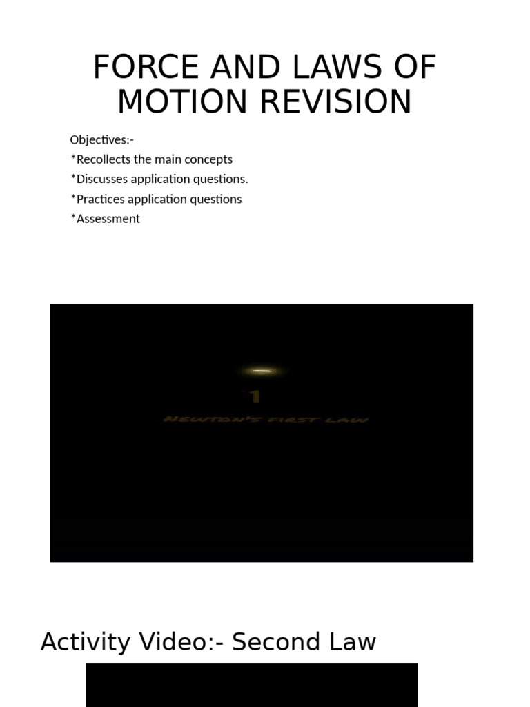 Force and Laws of Motion Revision | PDF | Force | Newton's Laws Of Motion