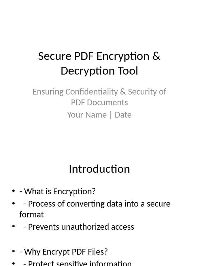 PDF Encryption Tool Presentation | PDF