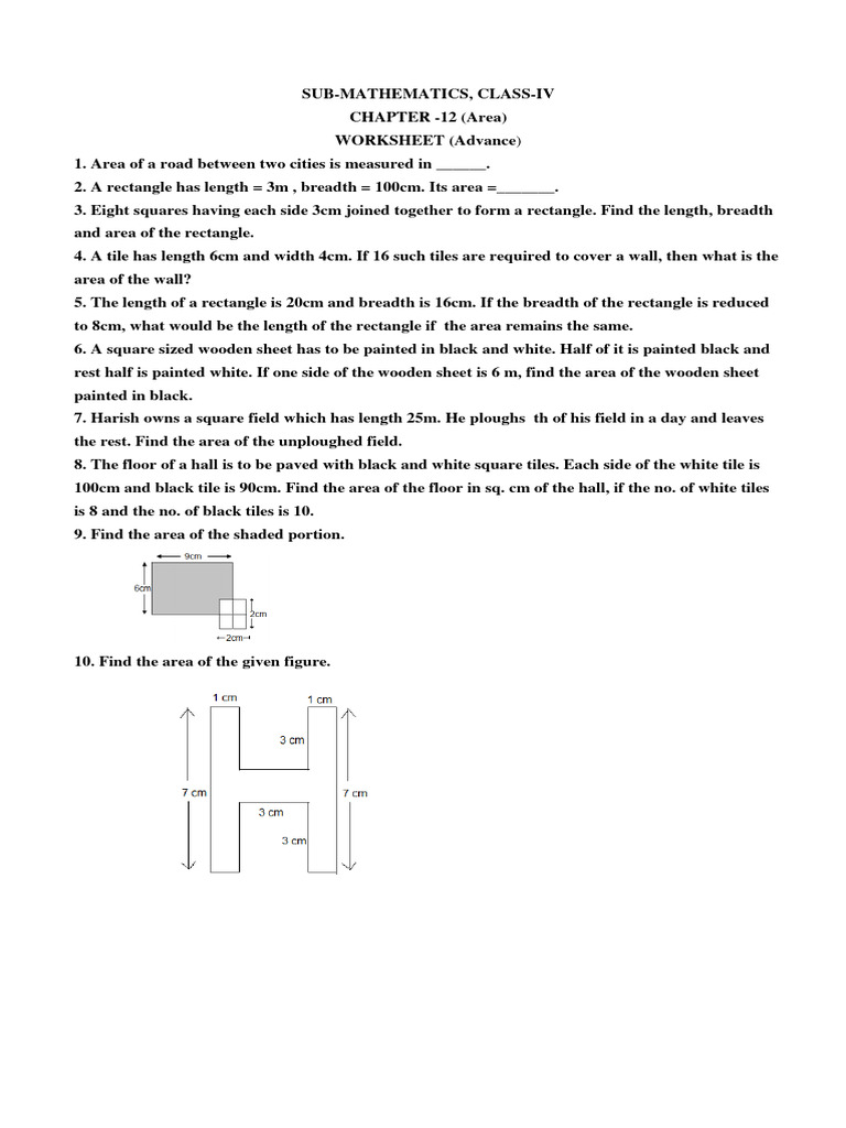 Class-4 Maths Chapter-12 Worksheet (Advance) | PDF
