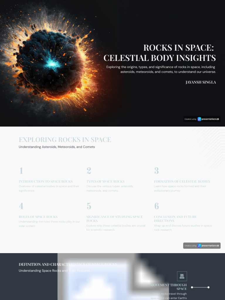 Rocks in Space- Understanding Celestial Bodies and Their Significance | PDF