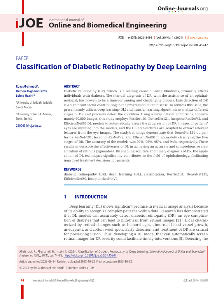 Classification of Diabetic Retinopathy by Deep Learning Compressed ...