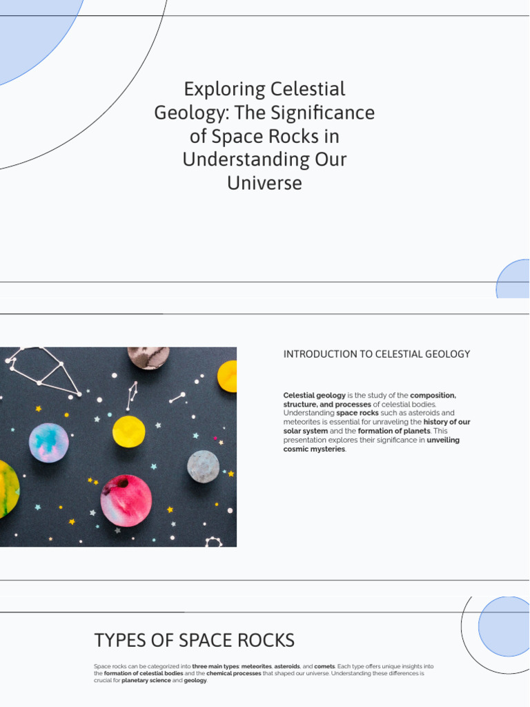 Celestial Geology: Space Rocks' Role | PDF