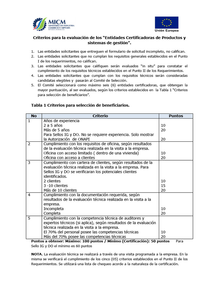 Criterios Evaluaci N Empresas Certificadoras | PDF