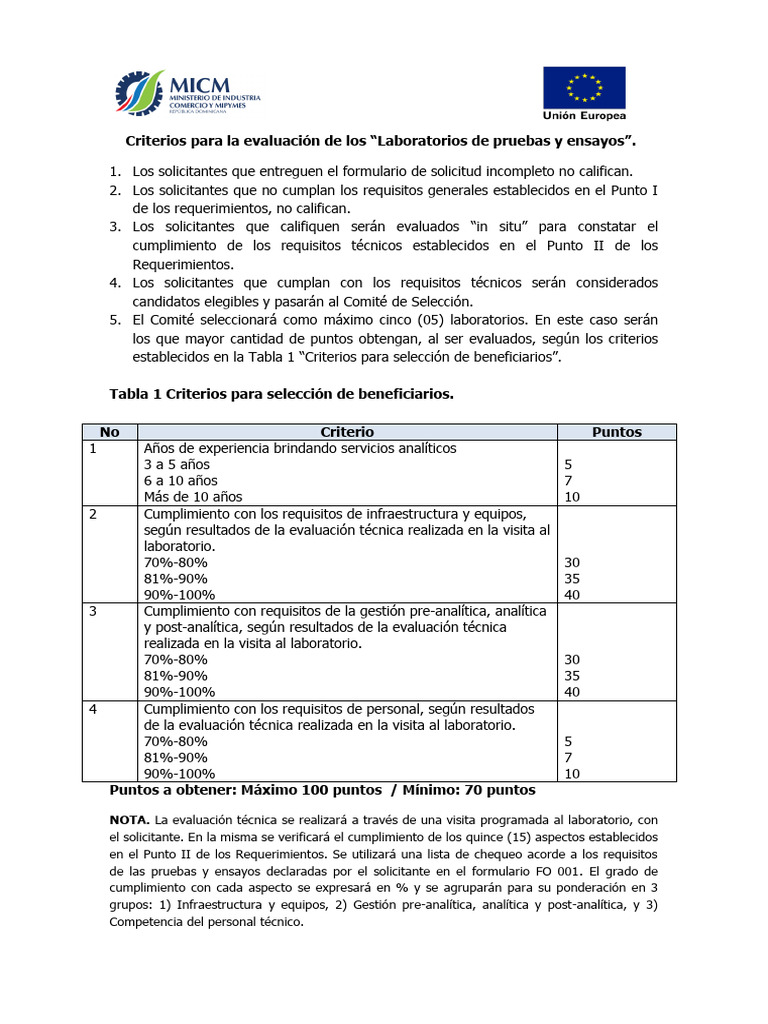 Criterios Evaluaci N Laboratorios | PDF