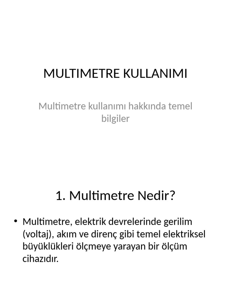 Multimetre Kullanimi | PDF