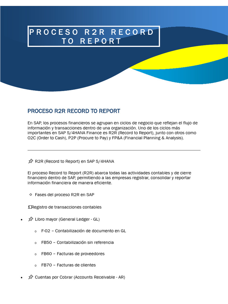Proceso R2R en SAP S/4HANA Finance | PDF | Contabilidad | Gobierno ...