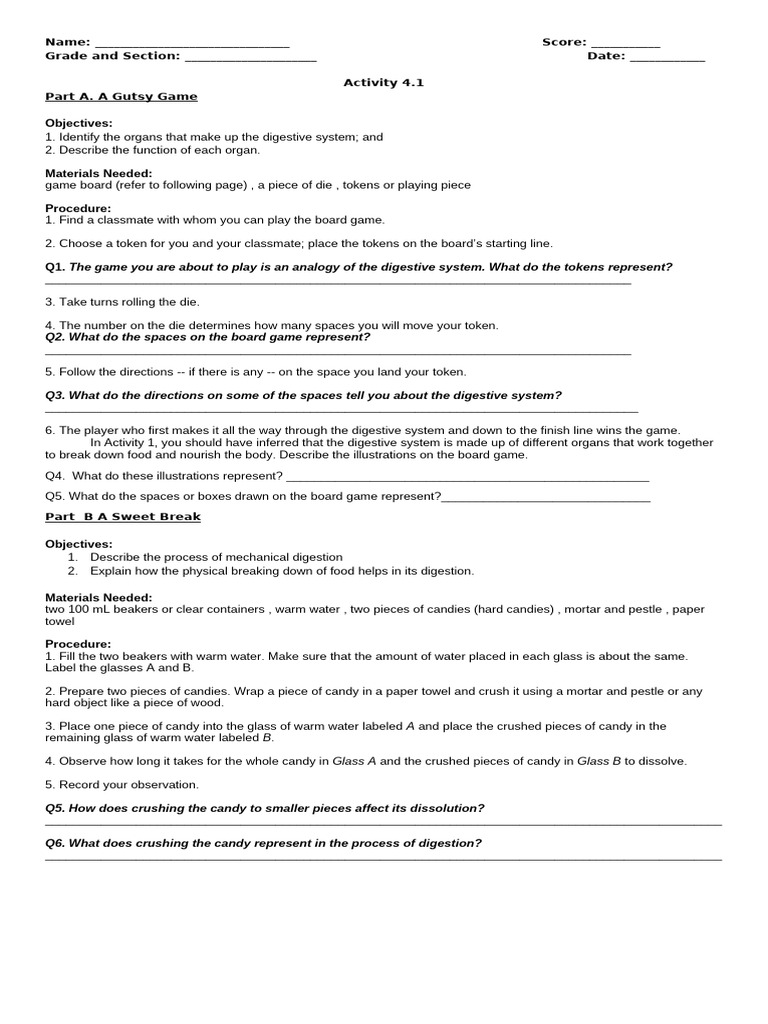 PT-4.1-A- Gutsy game and sweet break | PDF