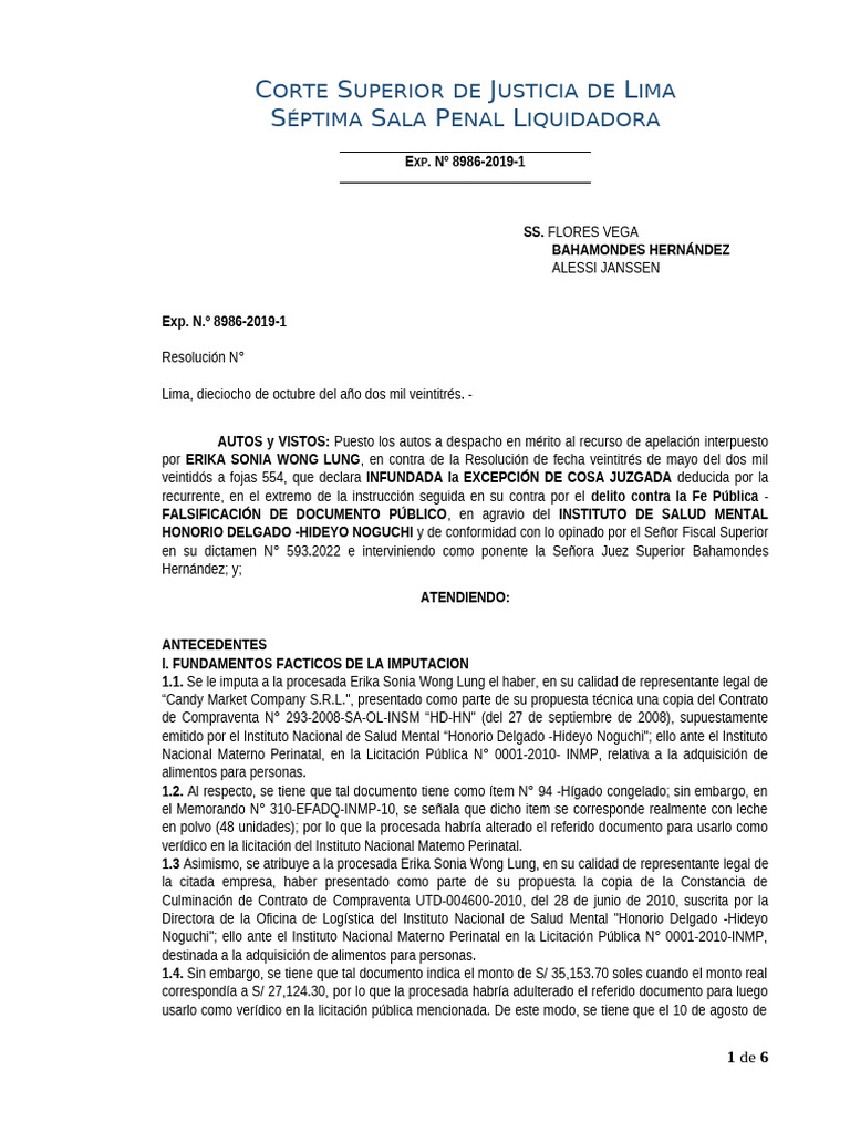 C S J L S S P L: Orte Uperior DE Usticia DE IMA Éptima ALA Enal Iquidadora | PDF | Res Judicata ...