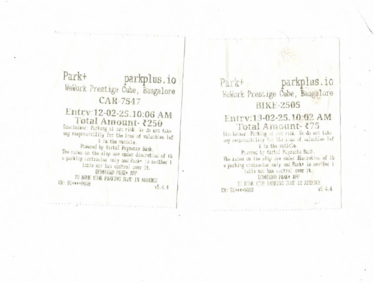 Parking Invoice | PDF