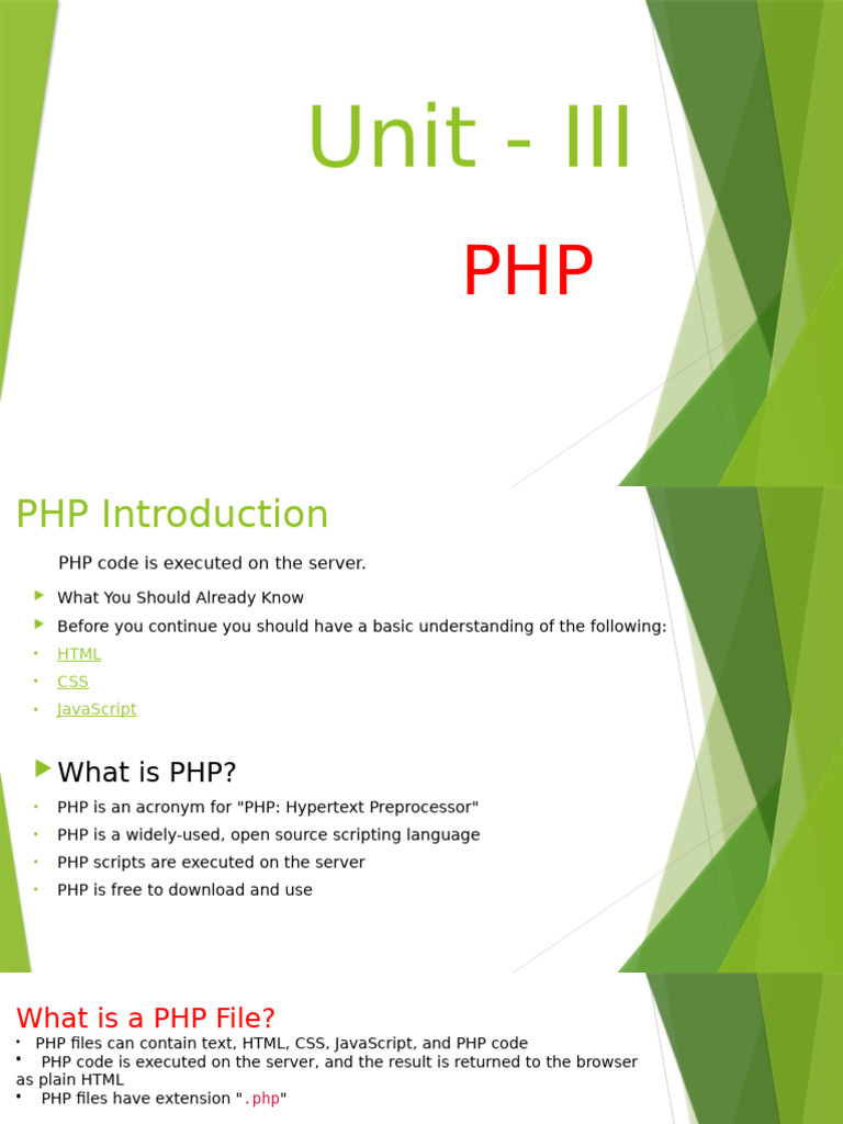 introduction to PHP | PDF | Php | Control Flow