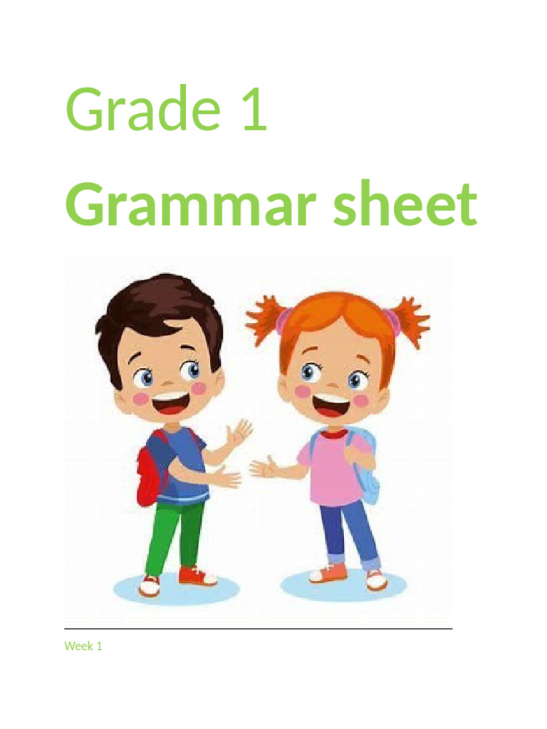 Grade 1 Grammar Sheet | PDF