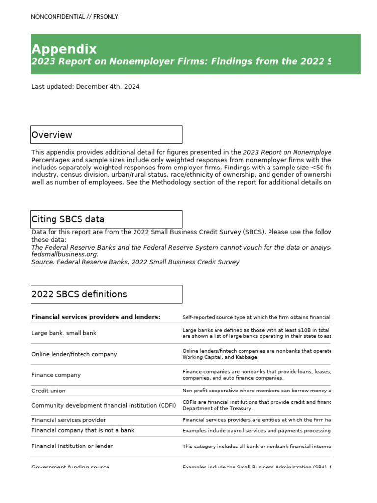 Sbcs Nonemployer Firms Appendix 2022 | PDF