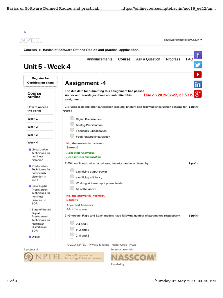 Noc19 Ee22 Assignment4 PDF | PDF | Software Defined Radio | Least Squares