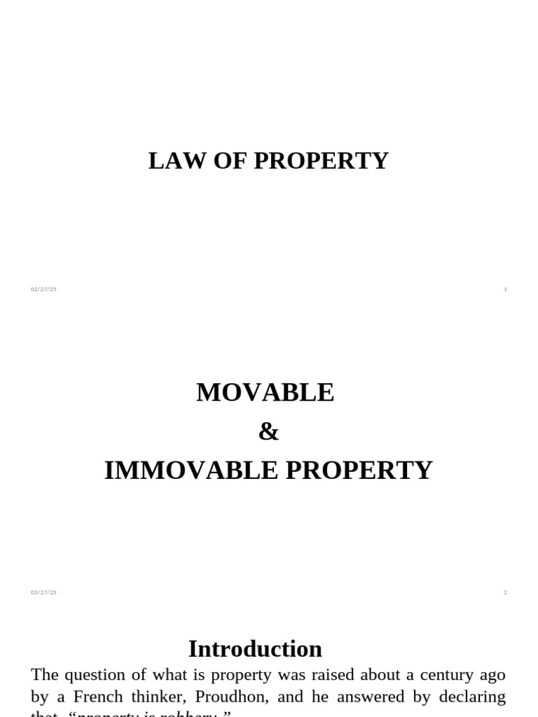 Introduction- Movable & Immovable | PDF | Property | Ownership
