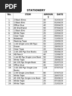 Office Stationery Request Form | PDF