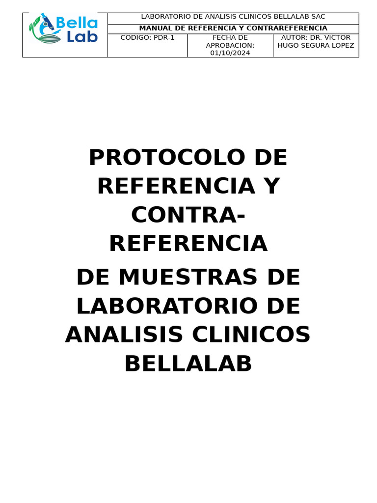 Protocolo de Referencia Bellalab | PDF | Laboratorios