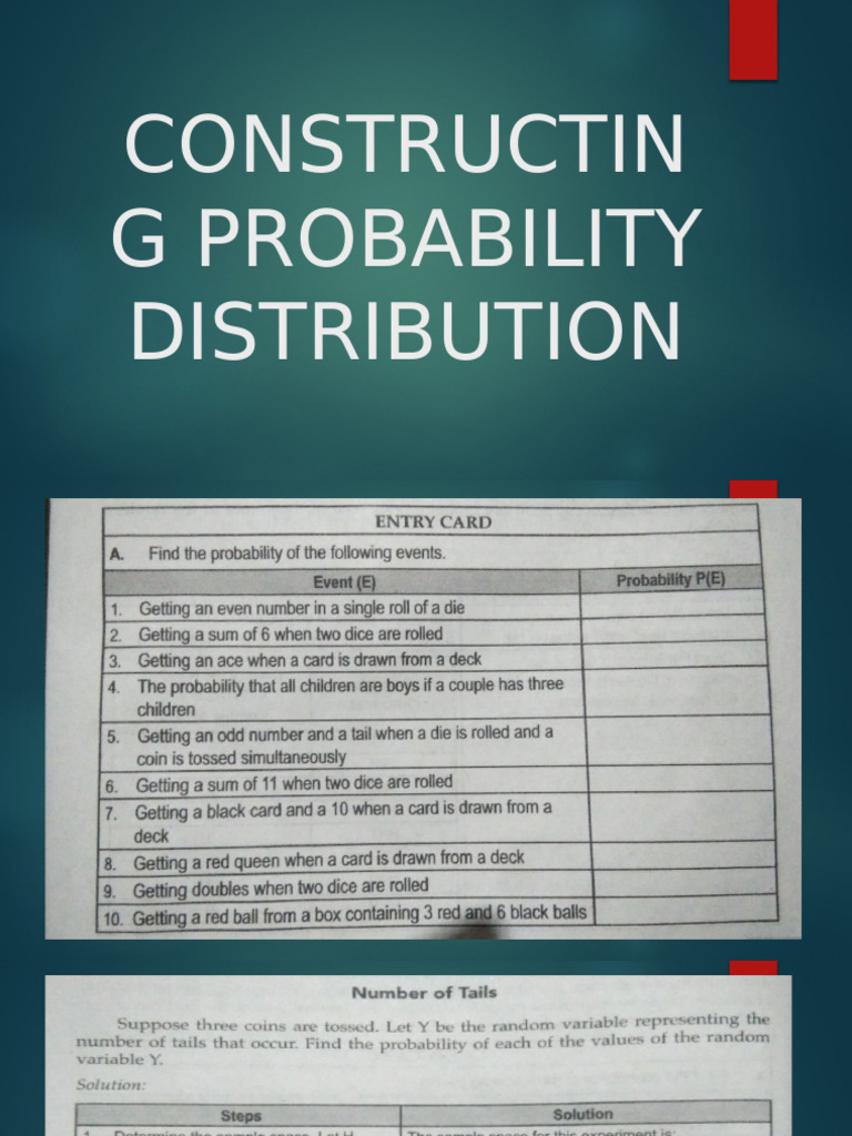 Lesson 2 Constructing Probability Distribution | PDF