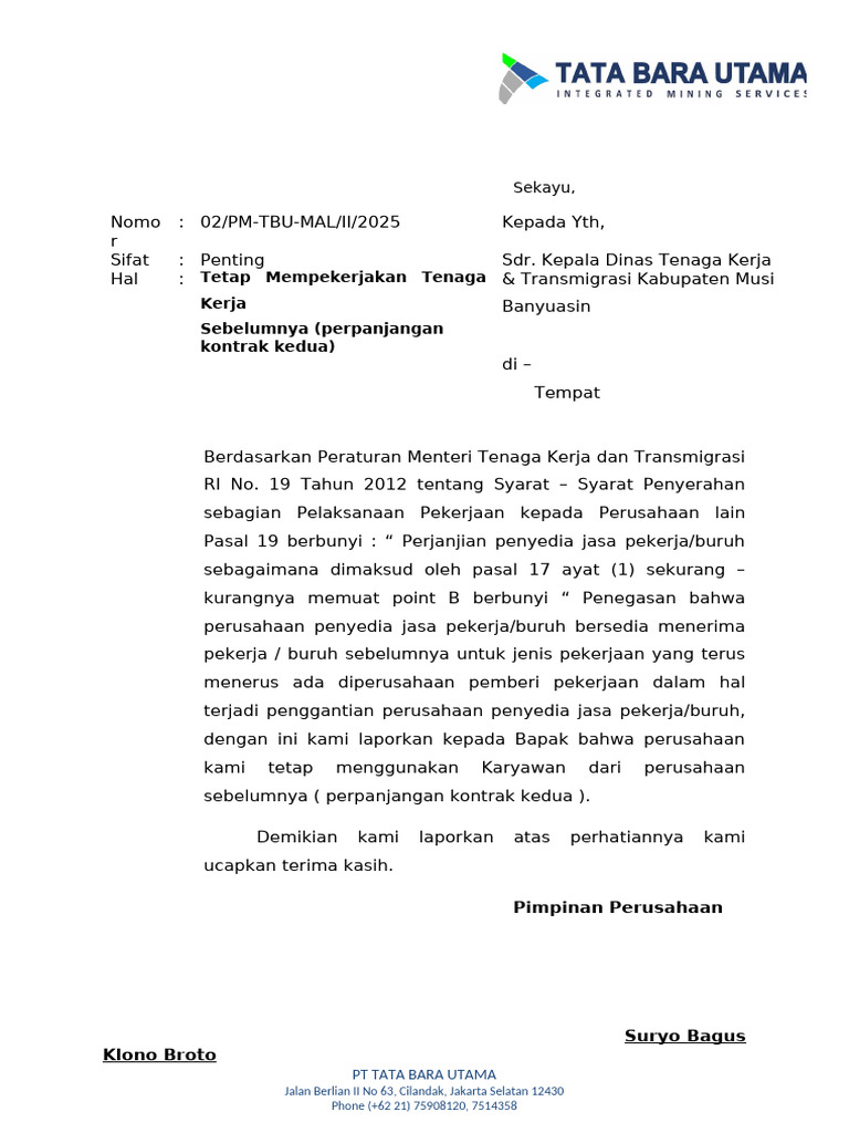 TBU Letter Template 201911118 | PDF