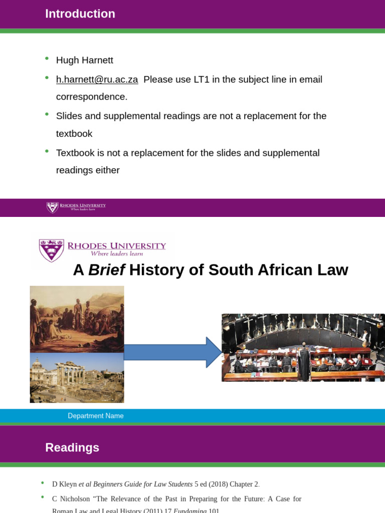 South African Legal History Guide | PDF | Roman Law | Common Law