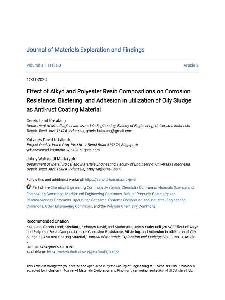 Effect of Alkyd and Polyester Resin Compositions On Corrosion Res | PDF ...