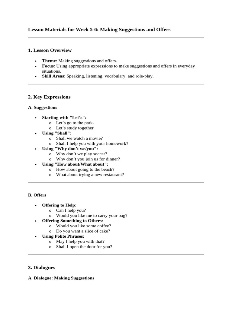 Lesson Materials For Week 5&6 | PDF