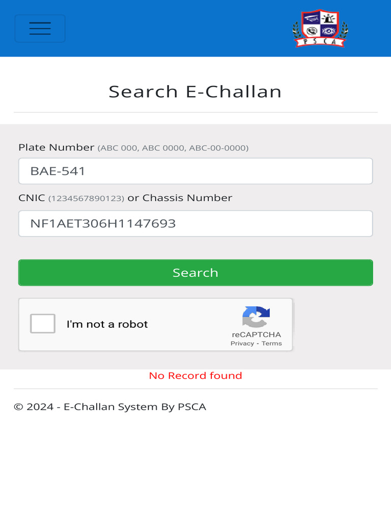 PSCA E-Challan System | PDF