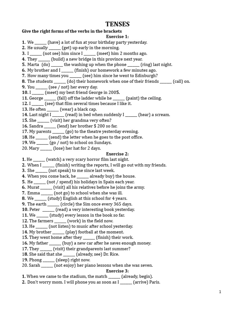 Lesson 3 - Part 3 - Tenses | PDF
