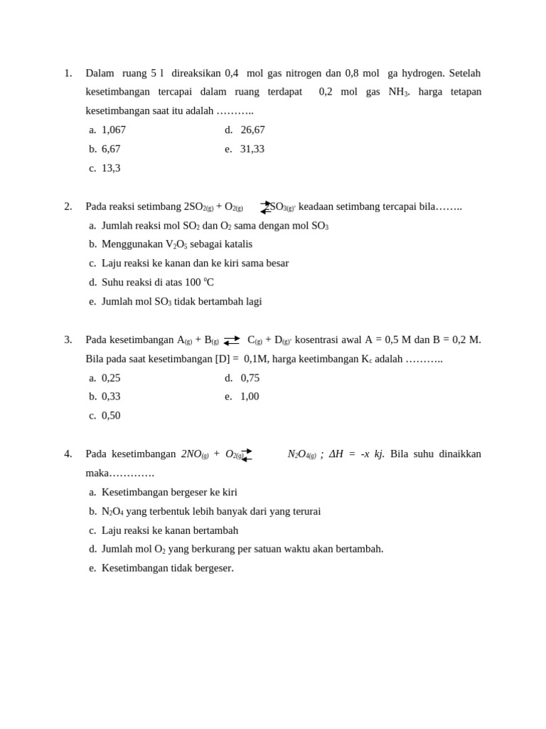 Kesetimbangan Xi Sp3 | PDF