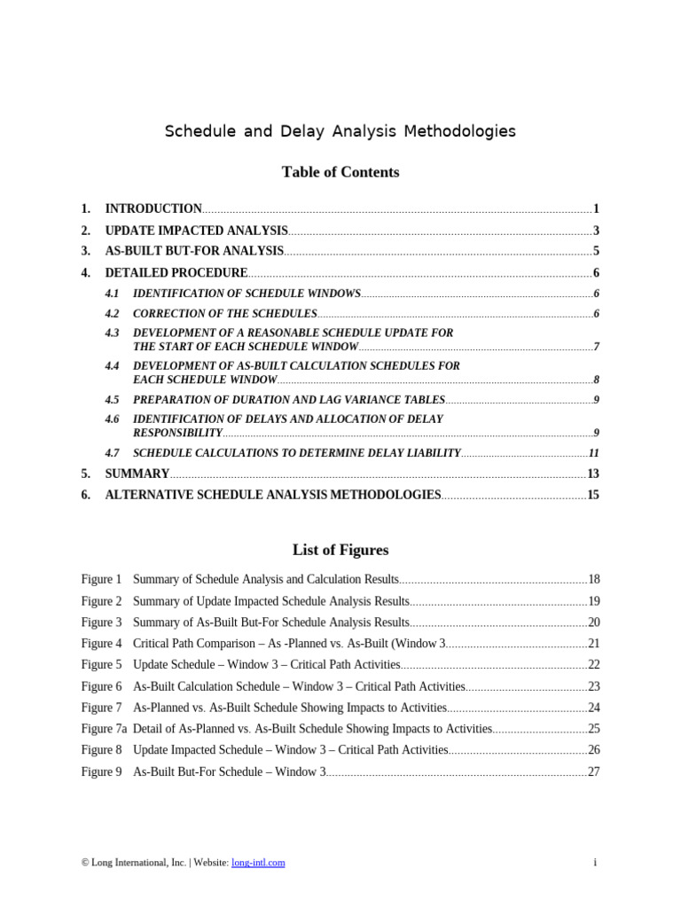 DataVolt Schedule and Delay Analysis Methodologies and Reporting | PDF