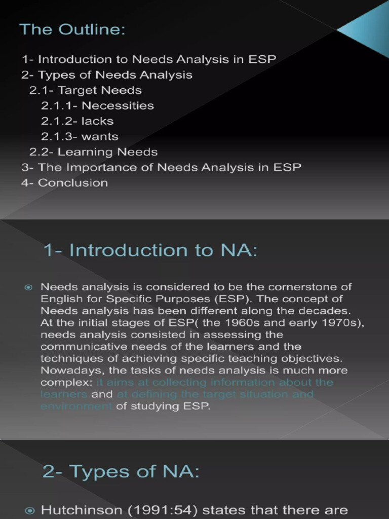 Topic 3 Needs Analysis 1 | PDF